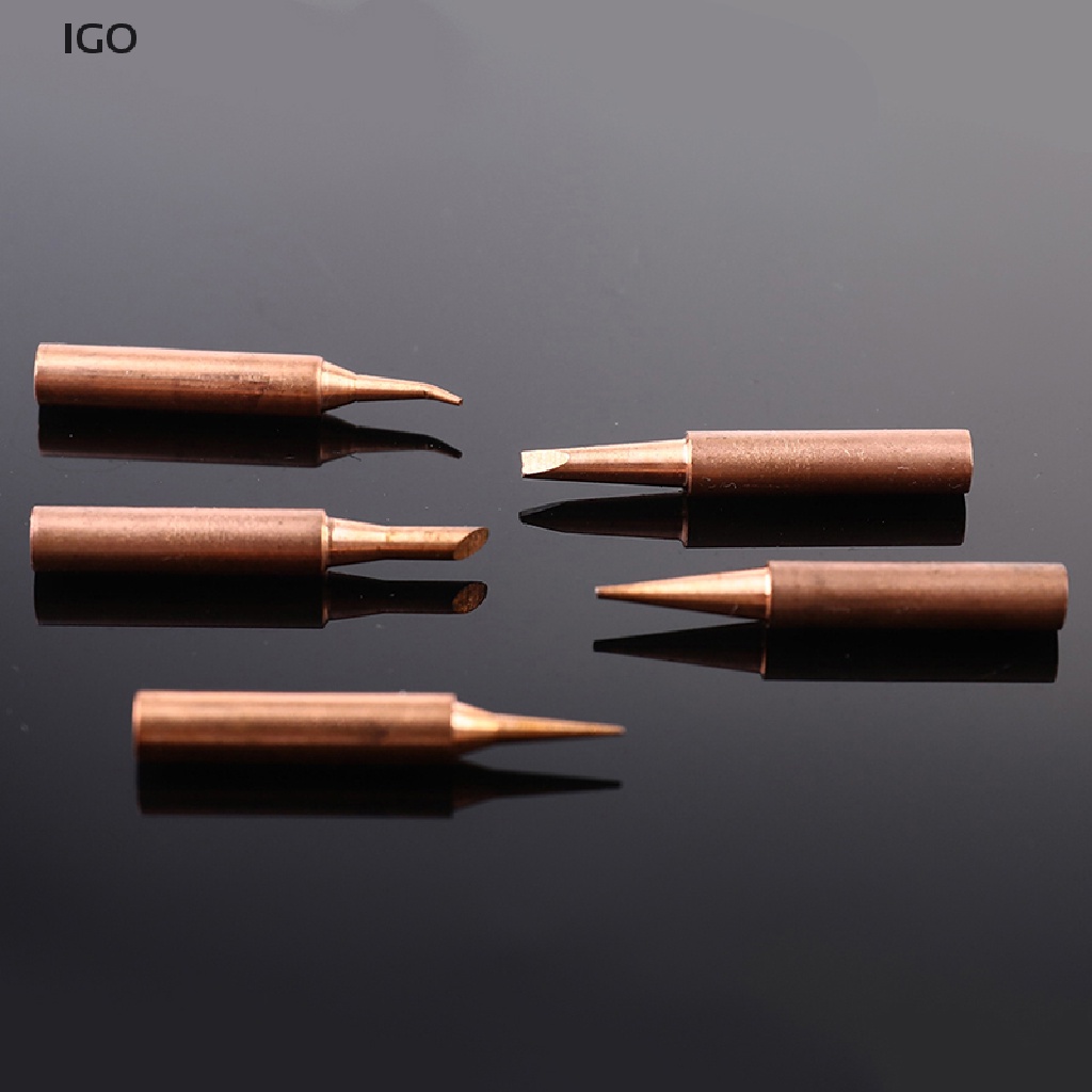 IGO 5Pcs Pure Copper Iron Tip Soldering Tip Rework Station Welding Head ...