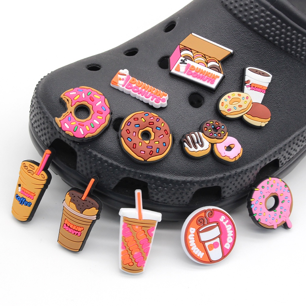 Milktea design Jibbits Charm Hamburg Coffee Shoe Decoration Buckle ...