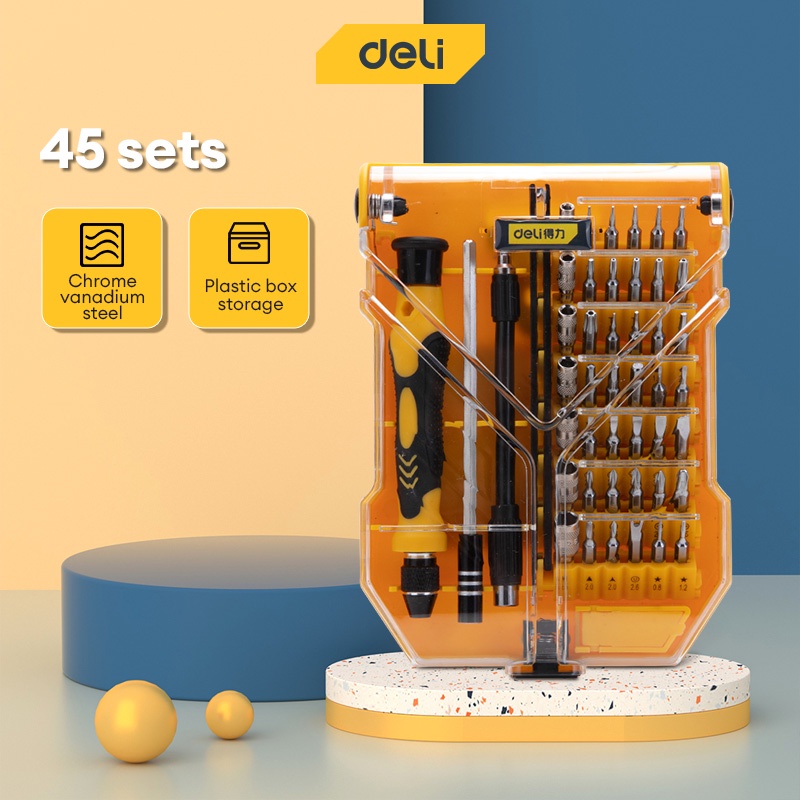 Deli 45PCS Slotted Ratchet Screw Driver Set Fastening Tools Screwdriver Screwdriver Set DL3545 ...