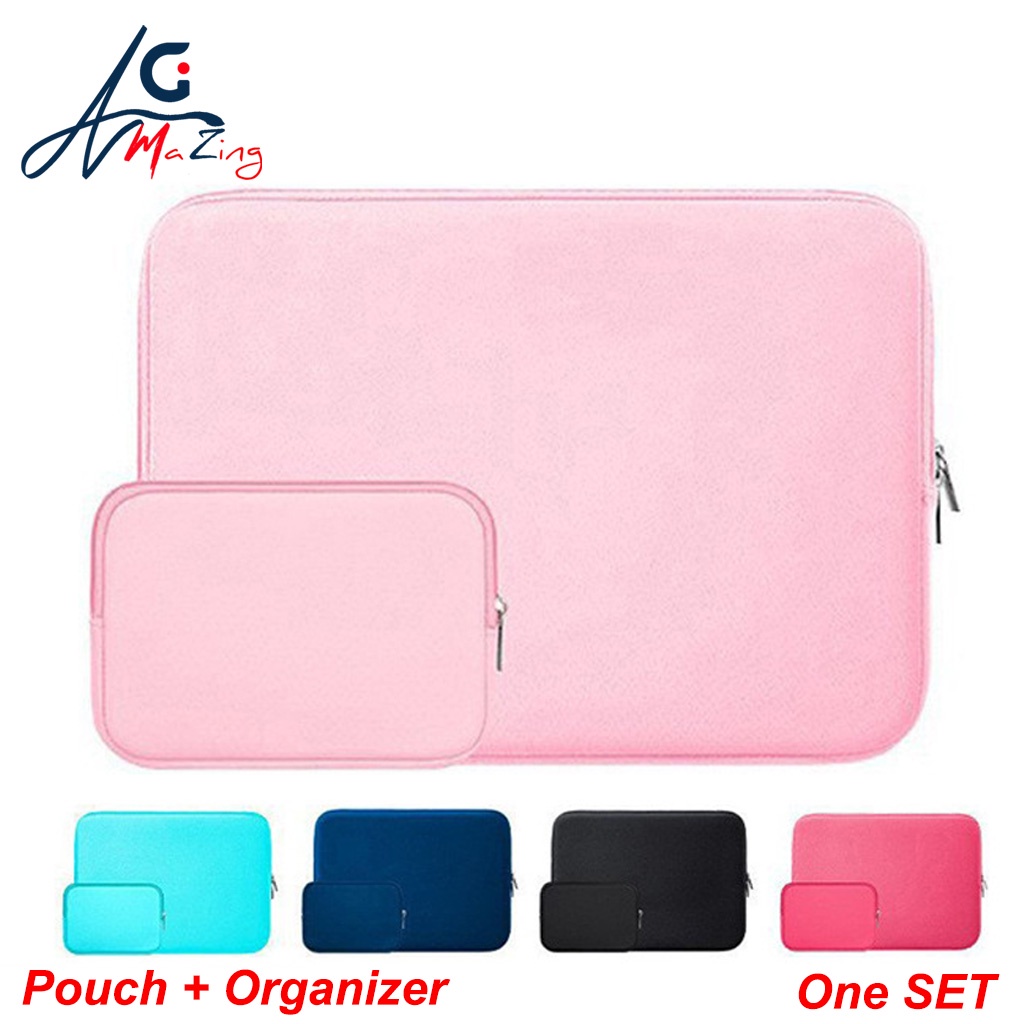 One Set Laptop Sleeve 14/15.6inches Protective Case Soft Carrying ...