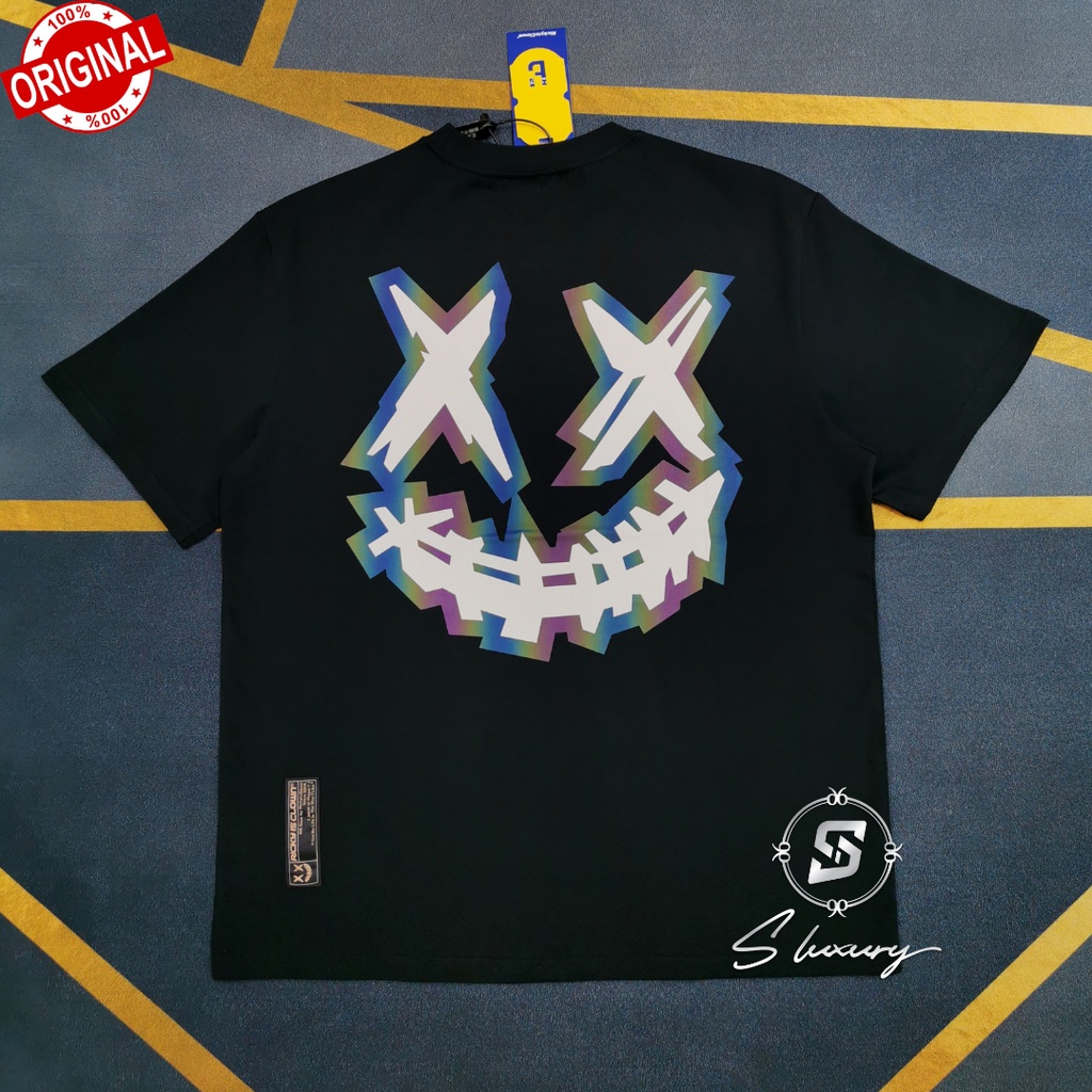 RICKY IS CLOWN REFLECTIVE BLOCK R BLACK TEE (OVERSIZE) | Shopee Philippines