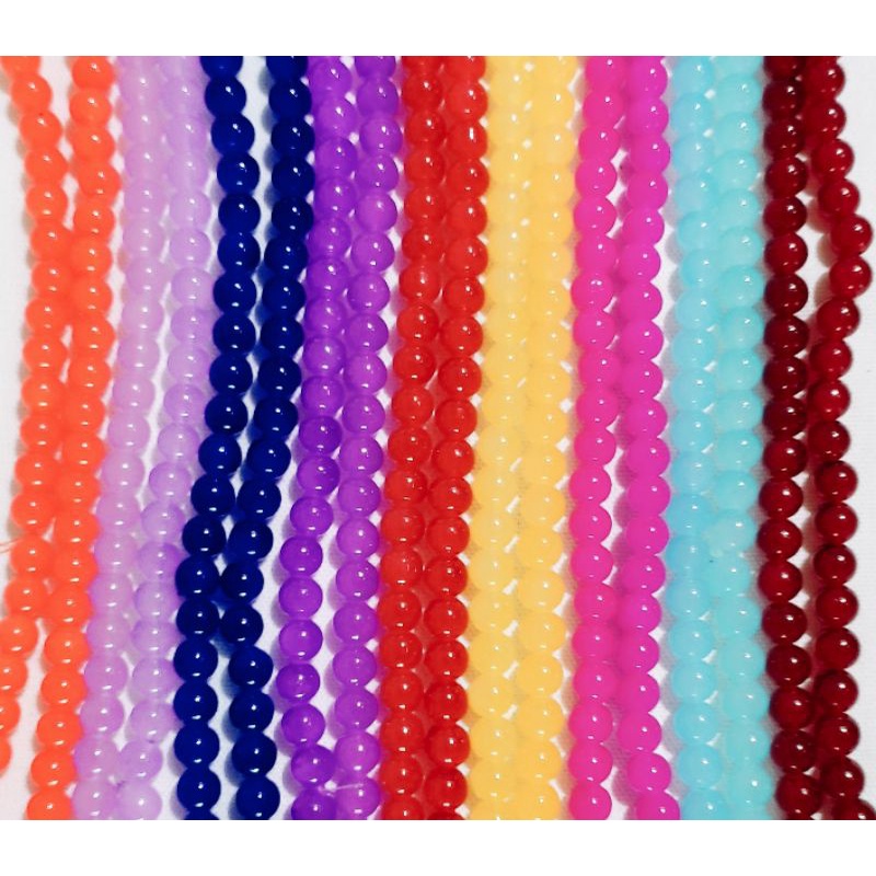10mm Glass Smooth Colored Beads (40pcs per pack) | Shopee Philippines