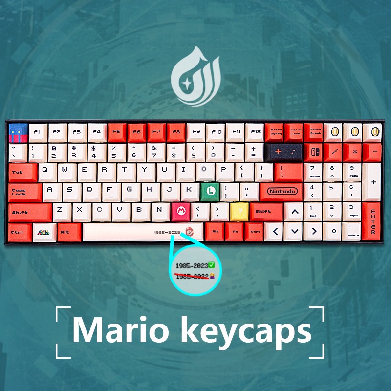 2024 New Version! Super Mario Keycaps Set (122 Keys, Cherry Profile ...