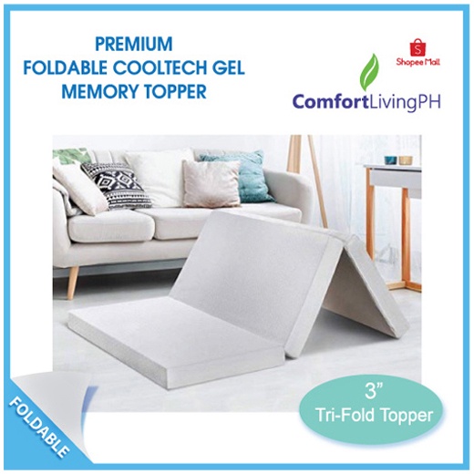 Comfort Living Foam Topper Trifold 42x75 3 inch Thickness Premium ...