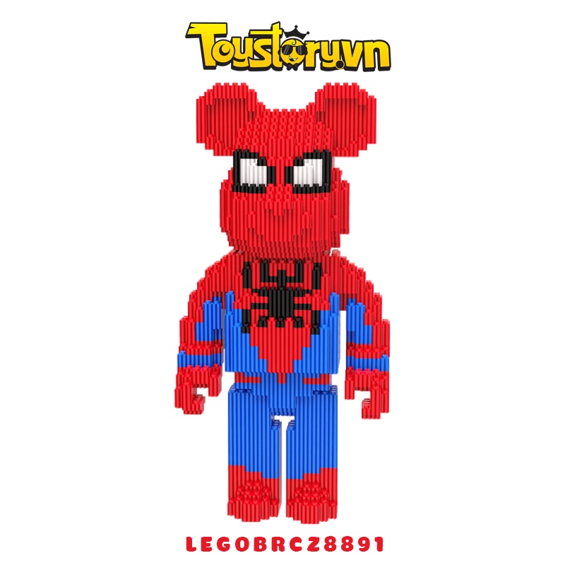 Nano Block Bearbrick 35cm Bearbrick Spiderman Bear with Drawer and Free ...