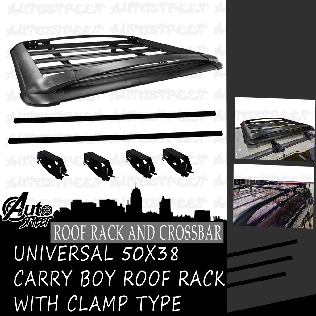 Universal 50x38 Carryboy Roof Rack Topload Carrier Bundle with Clamp ...