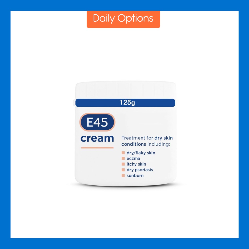 E45 Dermatological Cream for Dry Skin 125g Eczema Psoriasis Sunburn ...