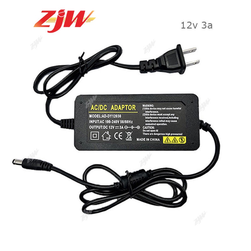 ZJW Integrated AC/DC 12V 3A / 12V 5A CCTV Power Supply Adapter 12V ...