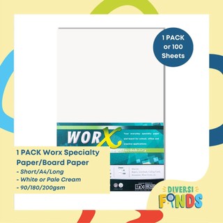 100pcs Worx Specialty/Board Paper 90/180/200gsm White Short/Long/A4 ...
