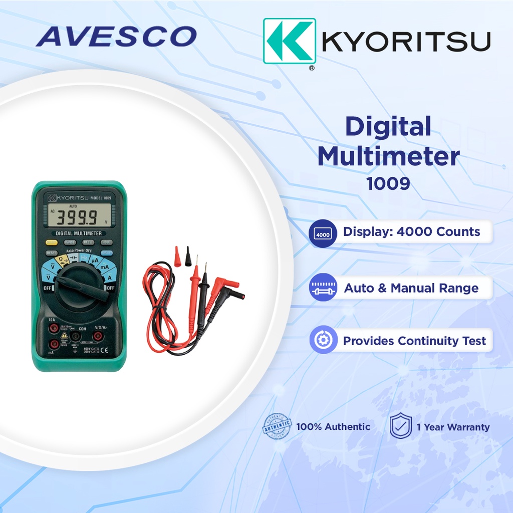 Kyoritsu 1009 10A AC/DC Digital Multimeter | Shopee Philippines