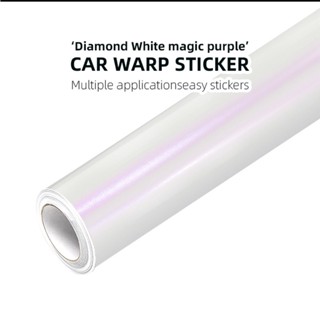 White Chameleon Body Sticker Vinyl Wrap Metallic Chrome Car Stickers ...