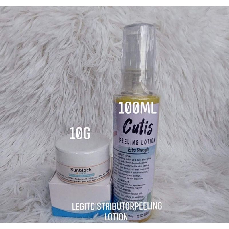Duo Set Cutis Peeling Lotion +10g Sunblock Cream | Shopee Philippines