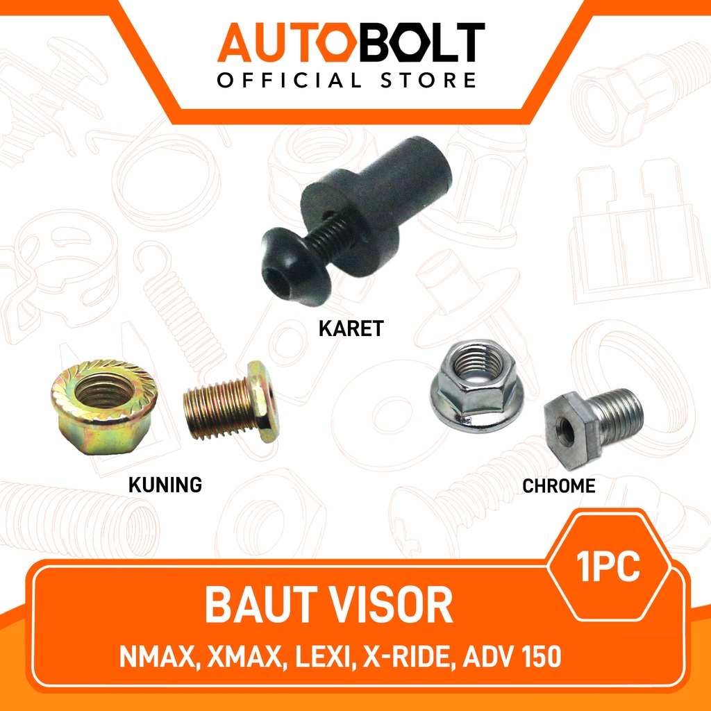 Wellnut Visor Bolts Yamaha NMAX & ADV 150 & X Ride & Lexi Chrome Yellow ...