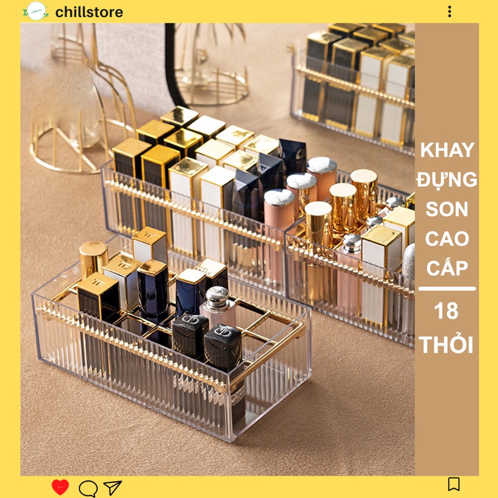 Transparent Lipstick Tray, Premium Mika Gold Rim Cosmetic Tray KS03 ...