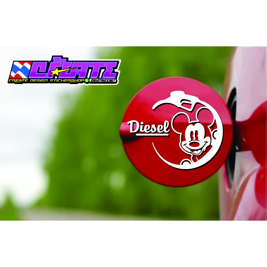 Mickey Mouse and Minnie Mouse Car Gas Tank Cover Decal / Car Sticker ...