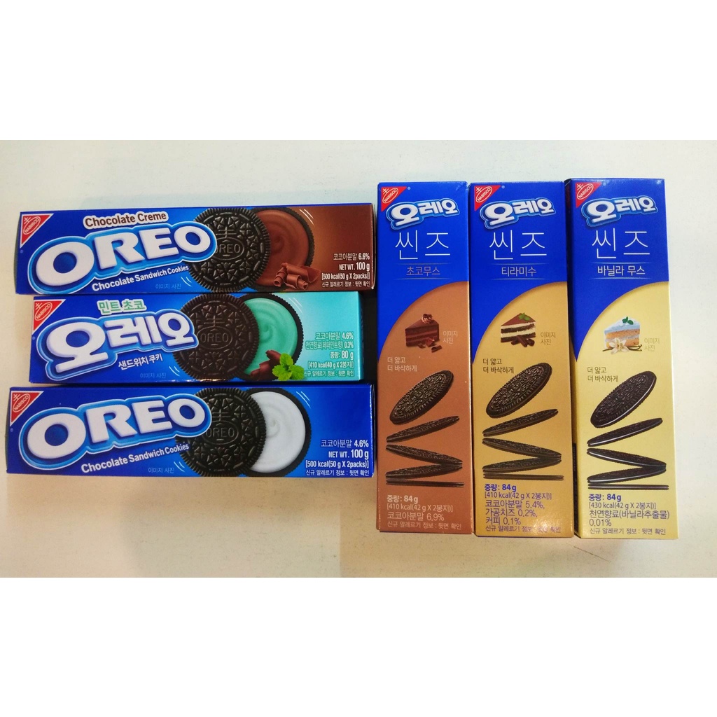 OREO CHOCO FILLED AND THINS BISCUIT/VANILLA, MINT, CHOCO MOUSSE ...