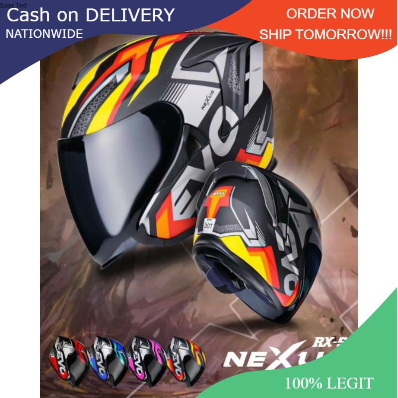 Evo Rx5 Nexus Half Face Dual Visor Helmet Motorcycle with Free Clear ...