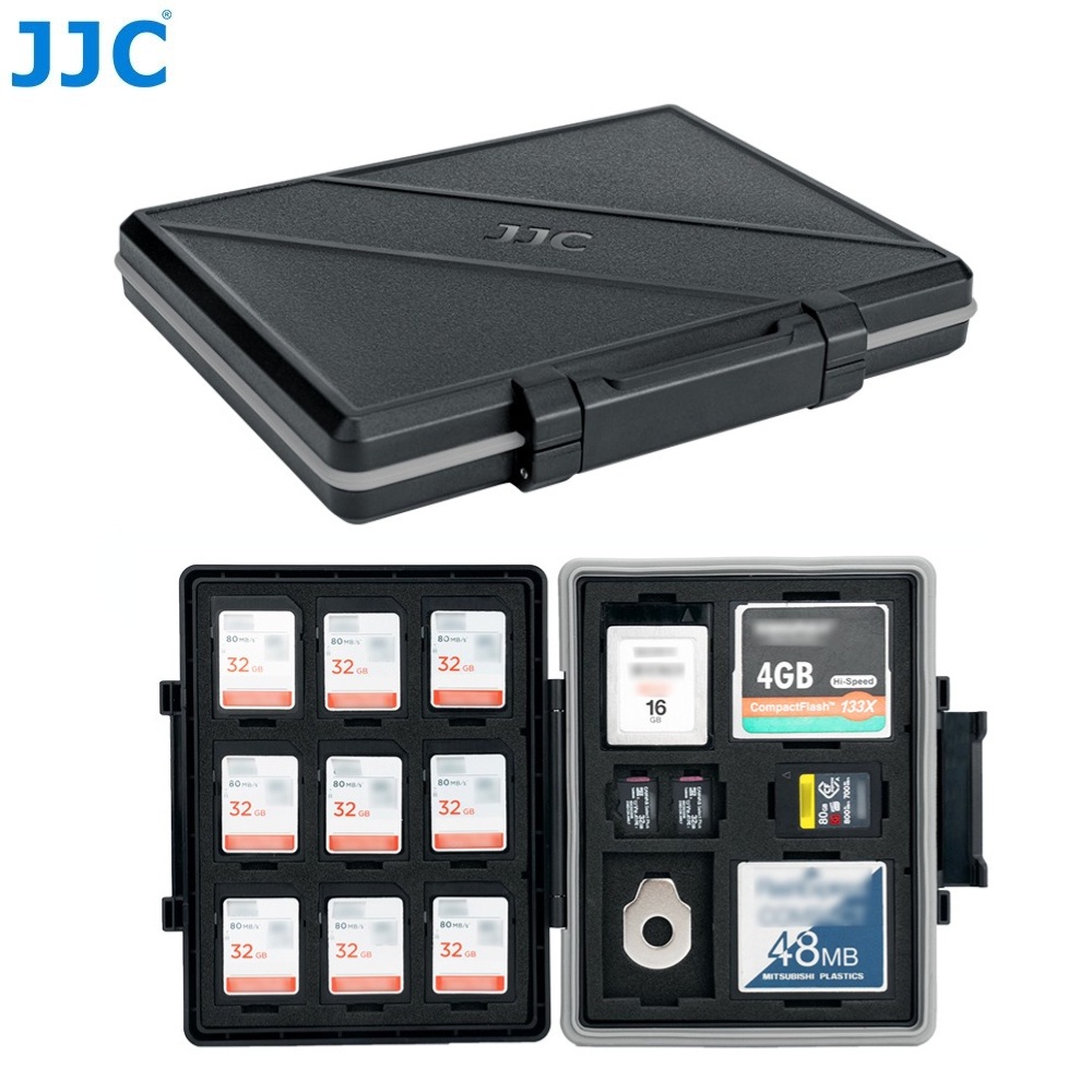 JJC Multi-purpose Memory Card Case, 45 Slot Flash Card Protection Box ...