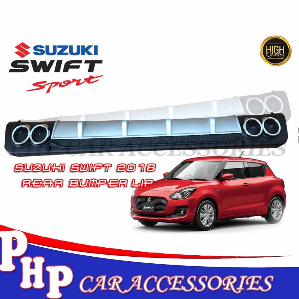 Suzuki Swift 2018 Rear Bumper Lip Diffuser (Black/Silver) | Shopee ...