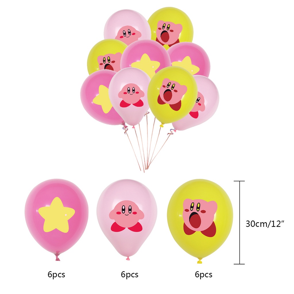 Kirby Theme kids birthday party decorations banner cake topper balloon ...