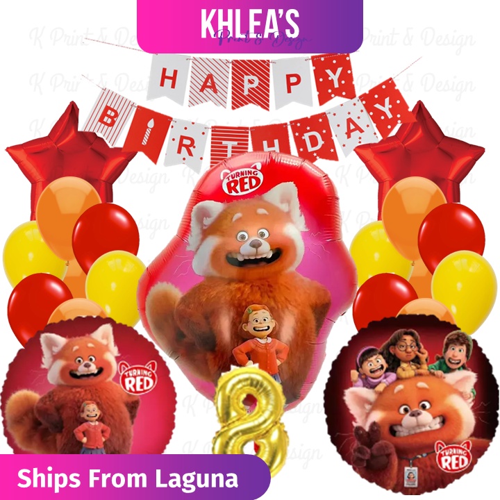Turning Red Panda Mei Theme Birthday Party Balloon Set | Shopee Philippines