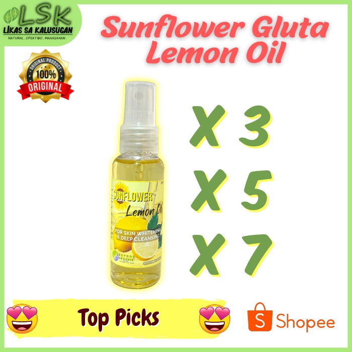 Sunflower Gluta Lemon Oil SETS (Pimple & stretch mark care, inguinal ...