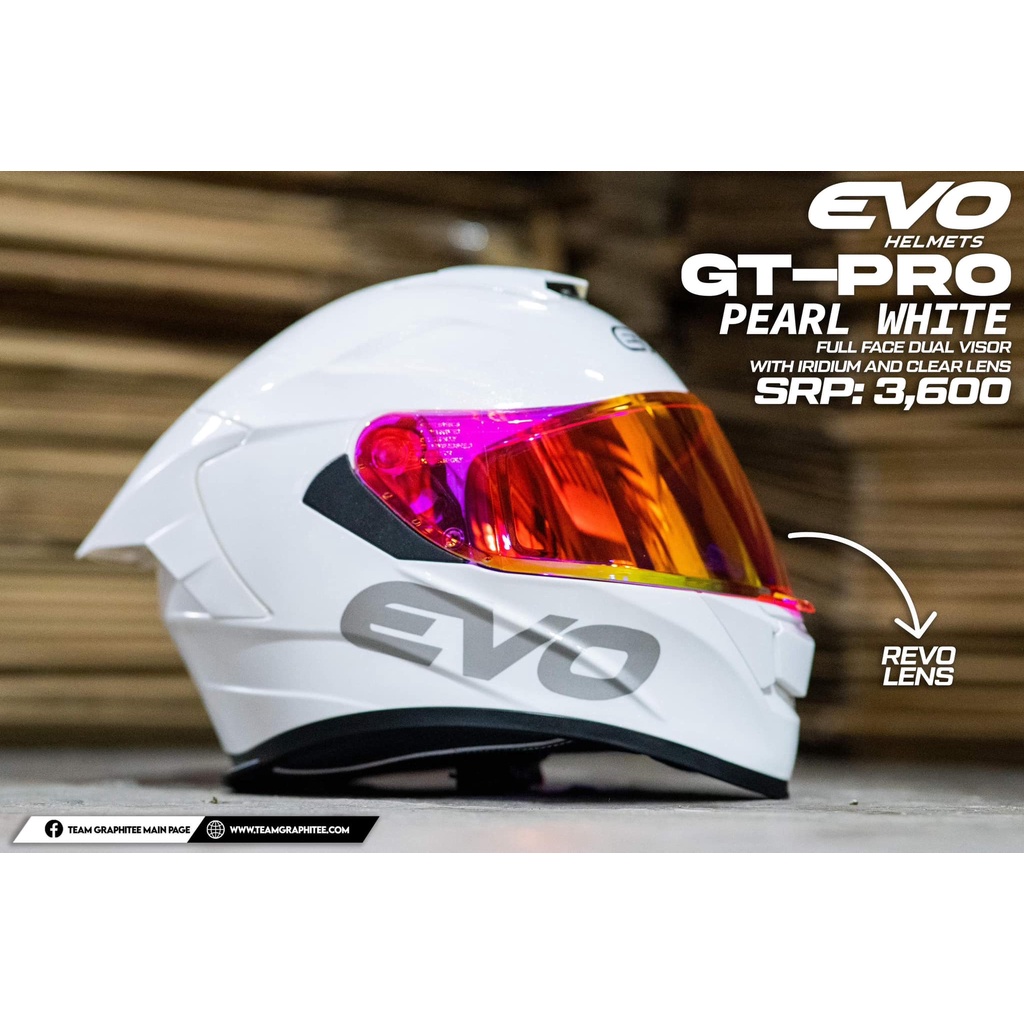EVO HELMET GT PRO PEARL WHITE (LENS MAY VARY) | Shopee Philippines