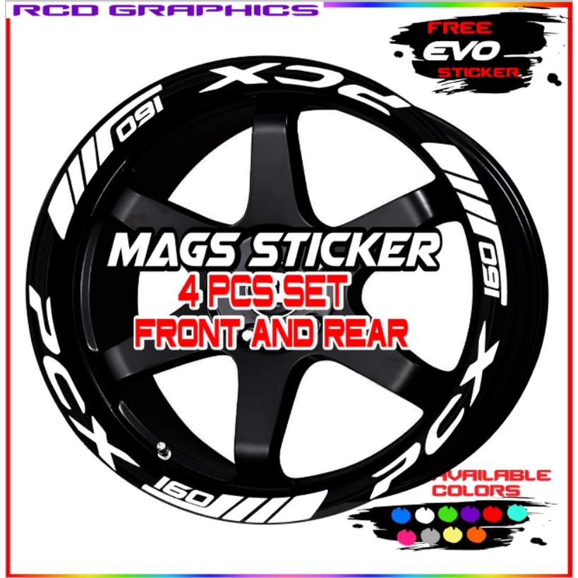 Mags sticker / Pcx 160 mags sticker 4pcs set front and rear sticker ...