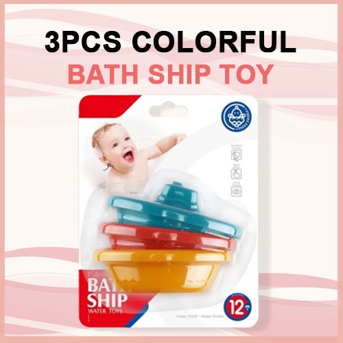 3 PCS Baby Bath Ship Toys Colorful Shower Bath Tub Floating Toy ...