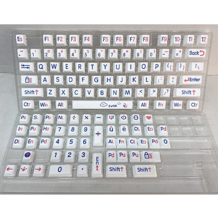 128 Keys Cherry Profile Keycap Bold Charater Keycaps For Gaming ...