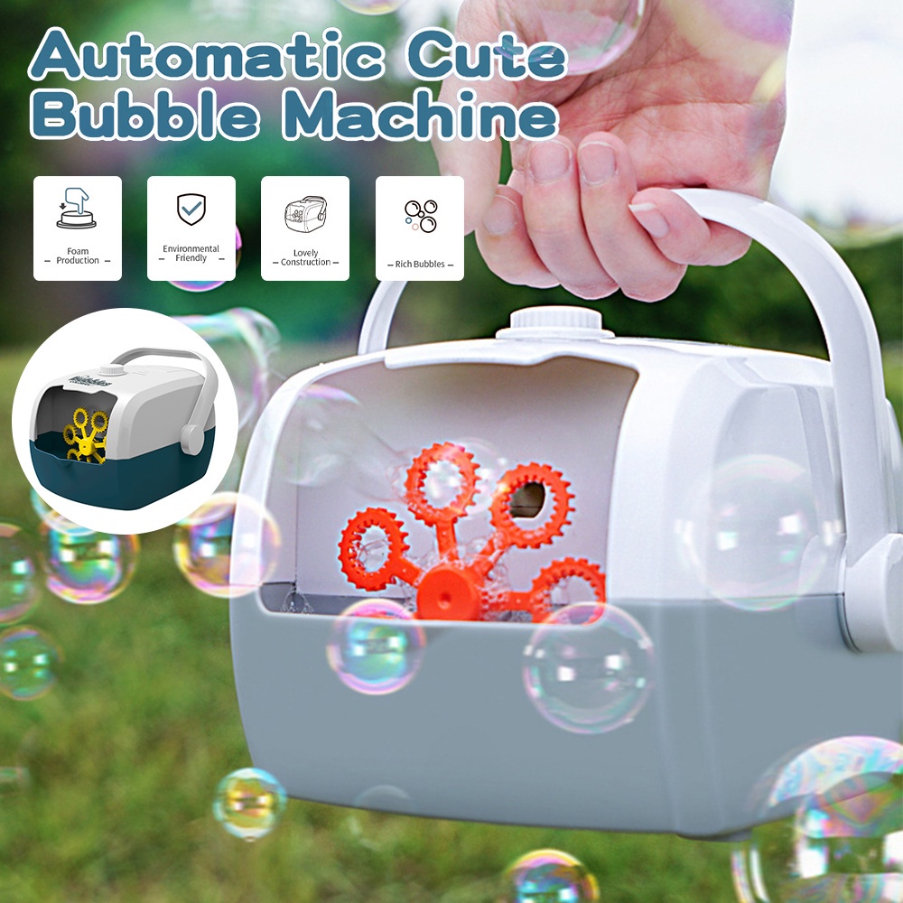 Automatic Bubble Machine Suitcase Wedding Electric Button Bubble ...