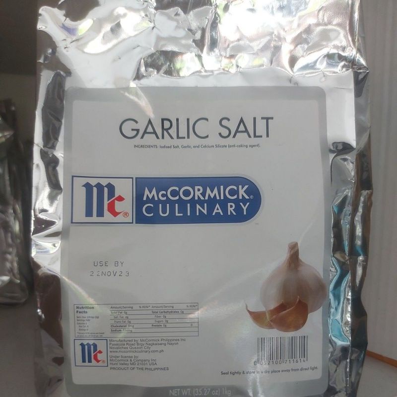 McCormick Garlic Salt 1kg | Shopee Philippines
