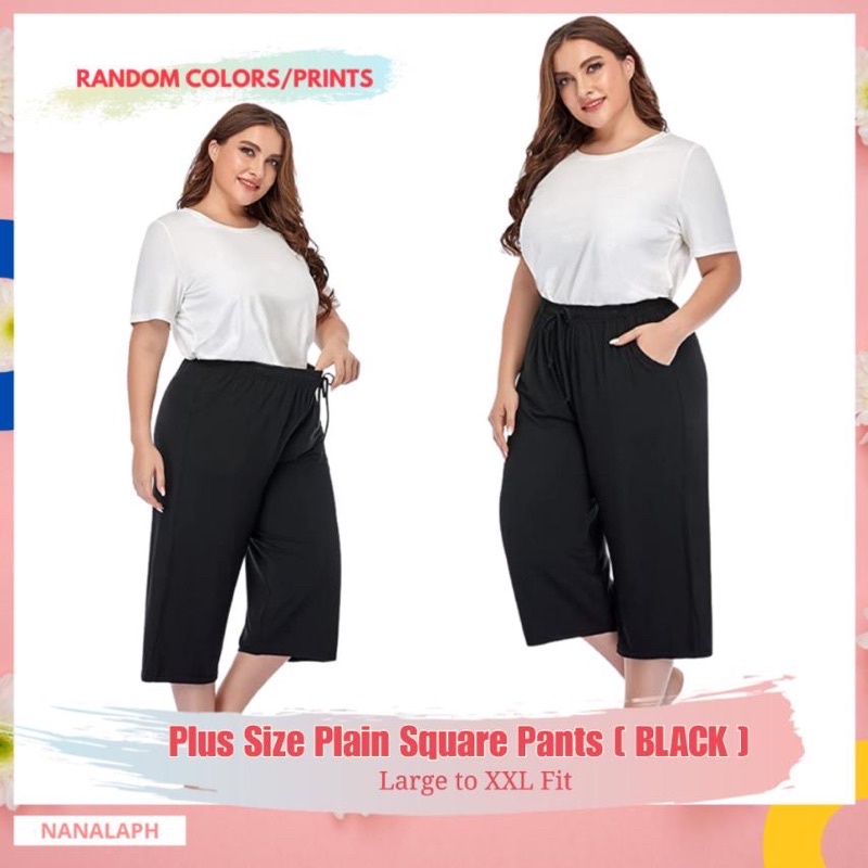 PLUS SIZE Plain Square Pants for Women [ BLACK COLOR ONLY ] - Large to ...