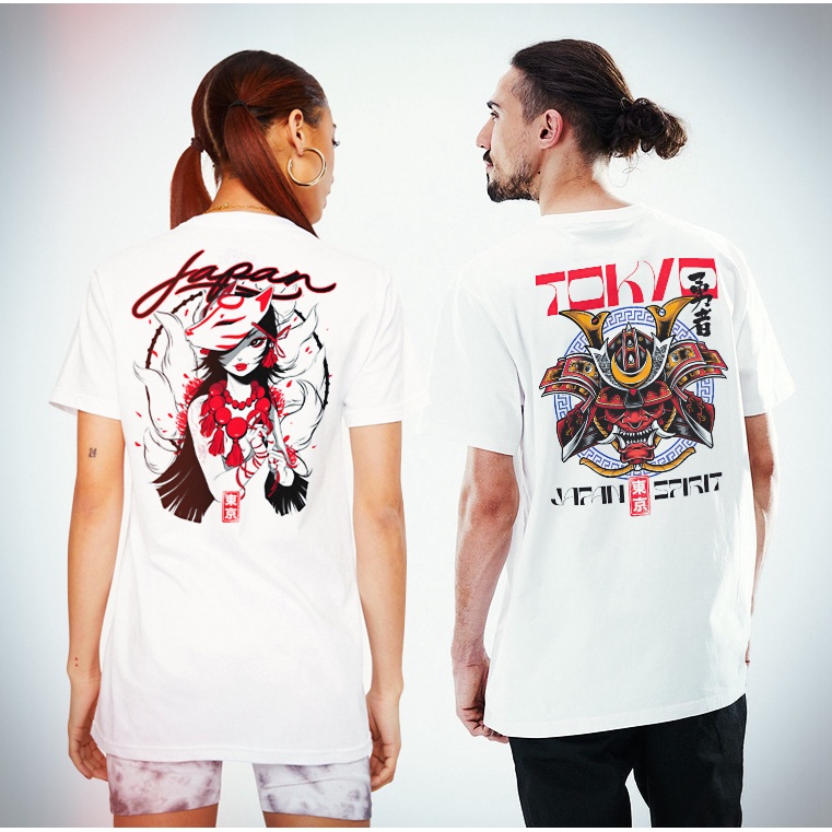 Japan Inspired design Aesthetic Oversized T-shirt Unisex white tees ...
