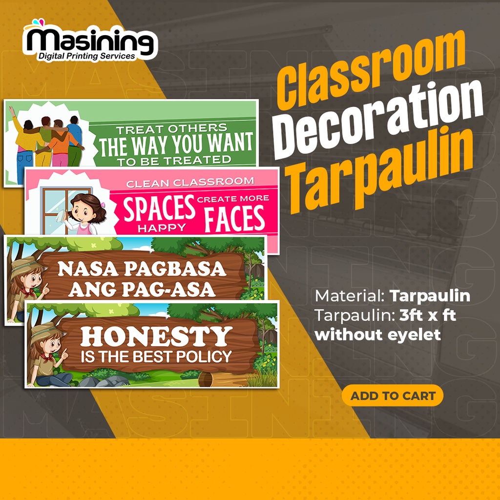 Classroom Decoration Tarpaulin 3ft x 1ft no eyelet | Shopee Philippines