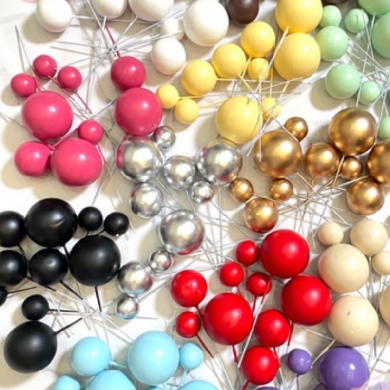Mixed size Ball topper/ Balls / Cake Topper / Mini Balloons Metallic ...