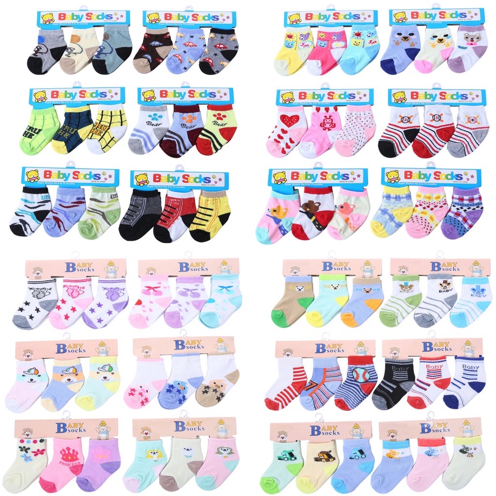 3pairs Sock Baby Socks For Baby 100% cotton | Shopee Philippines