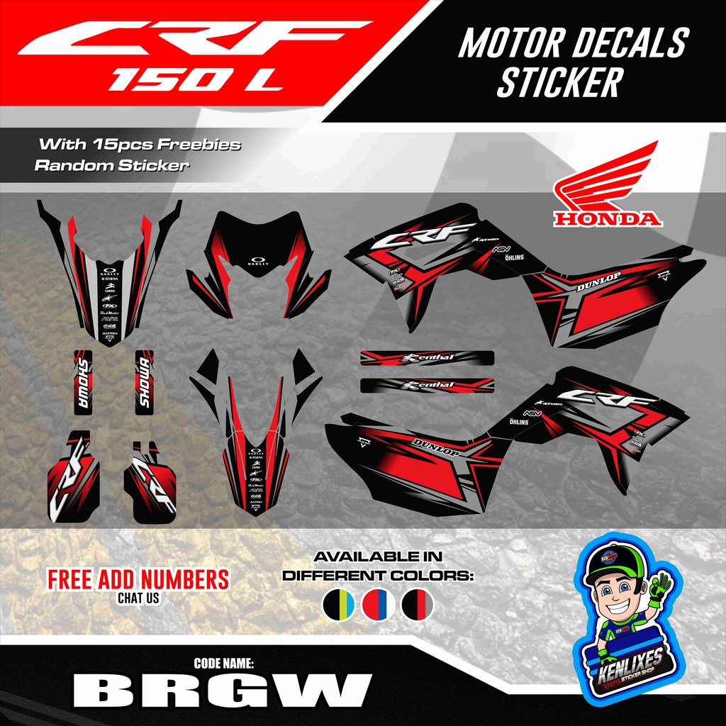 Honda CRF 150 Full Body Sticker Decals BGNB BRGW RBW (KENLIXES ...