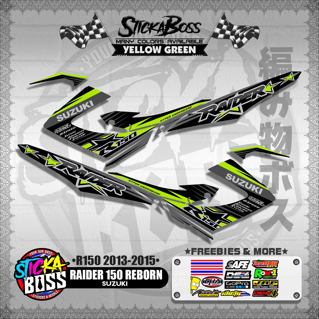 RAIDER 150 REBORN STOCK DECALS ( R150 2013 - 2015 )【WITH FREEBIES ...