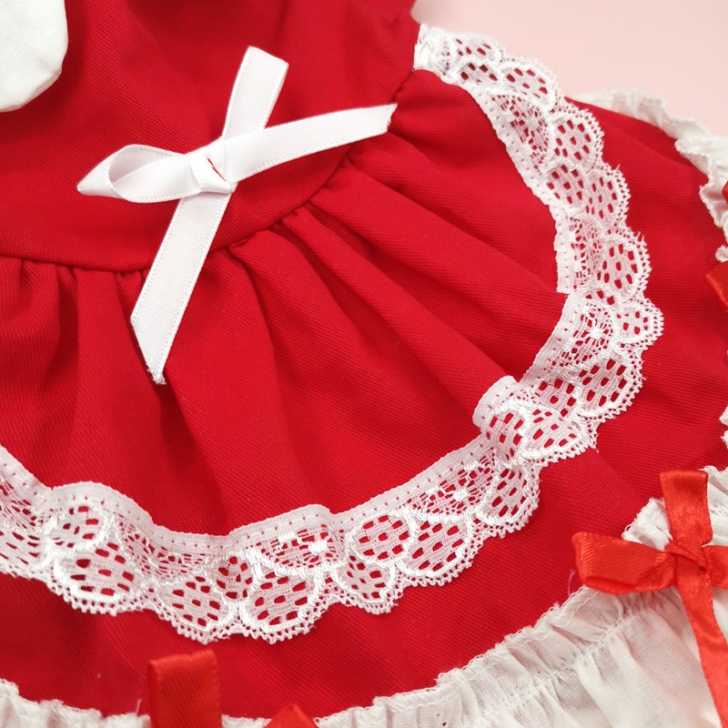 Red Dog Dress for Shih Tzu Female Birthday Sweet Puppy Princess Skirt ...