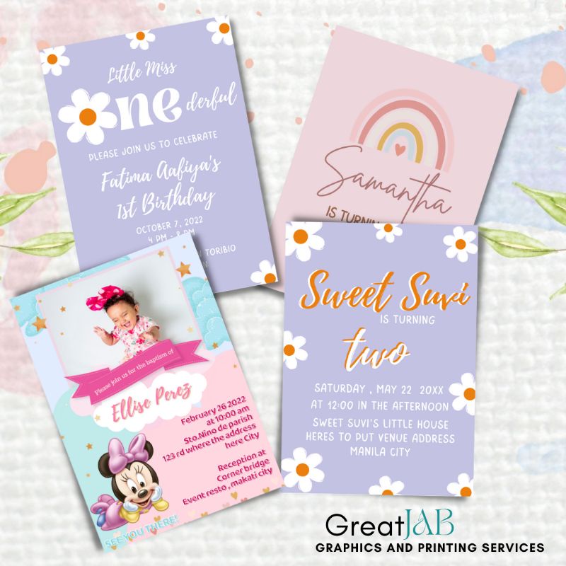 3R Birthday |Baptism| Invitation card|Events | Shopee Philippines