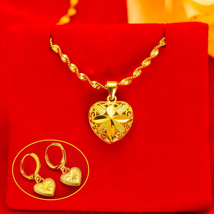 Pure 18k Pawnable Saudi Gold Lock Bone Ripples of Water Line Necklace ...