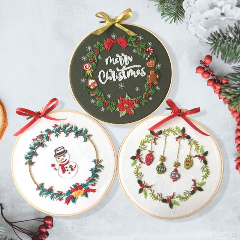 Christmas Embroidery Kit Original diy Material Cross Stitch Combination ...