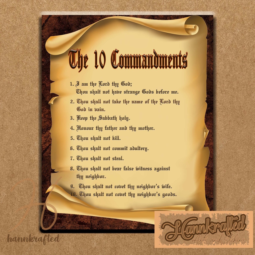 10 Commandments Poster Decoration Sintra Board/Waterproof Sticker ...