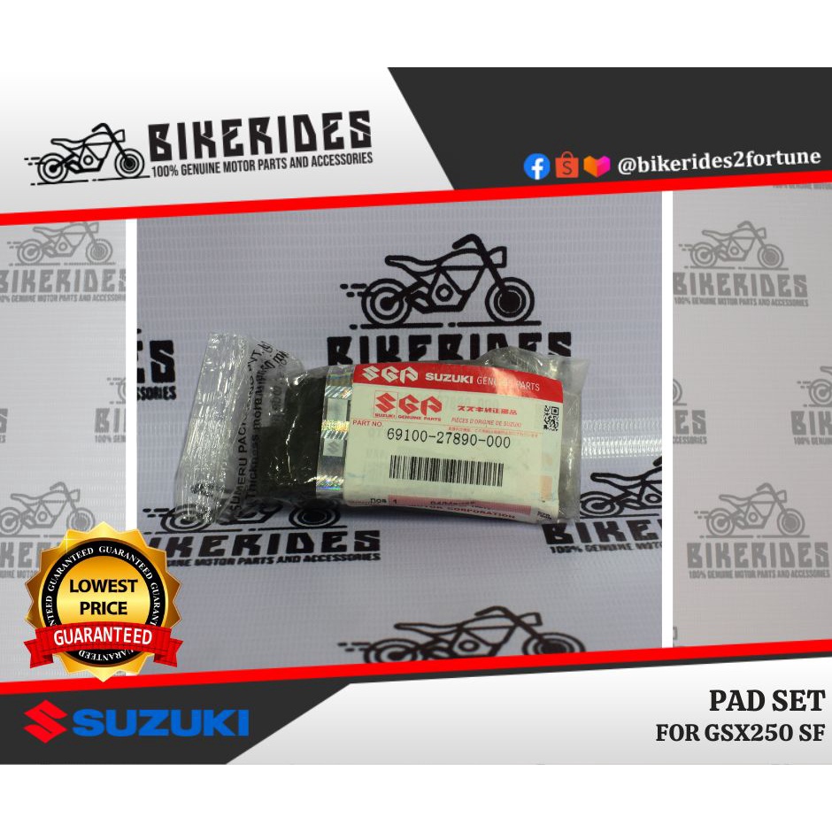 REAR BRAKE PAD SET SGP (GIXXER150/250) GENUINE SUZUKI (69100-27890-000 ...