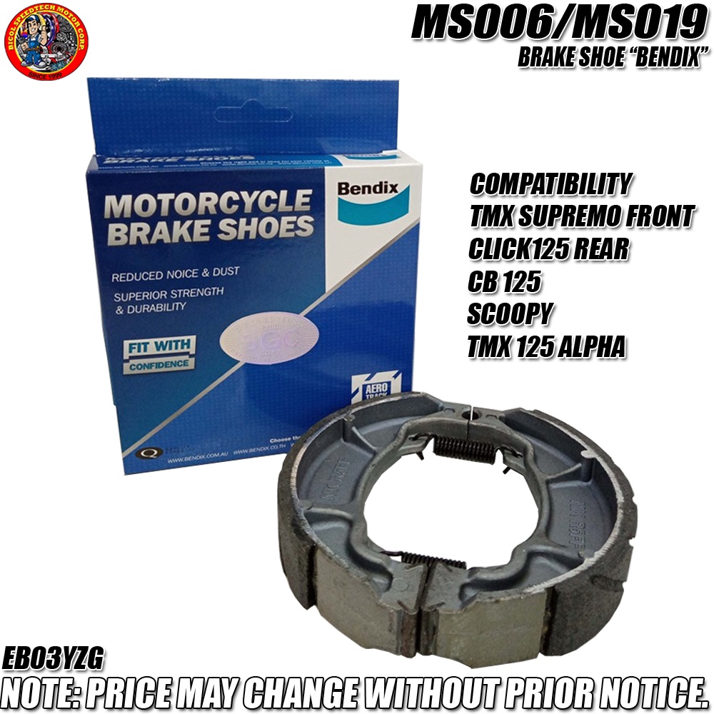 TMX SUPREMO FRONT/CLICK125 REAR/CB 125/SCOOPY/TMX 125 ALPHA BENDIX ...
