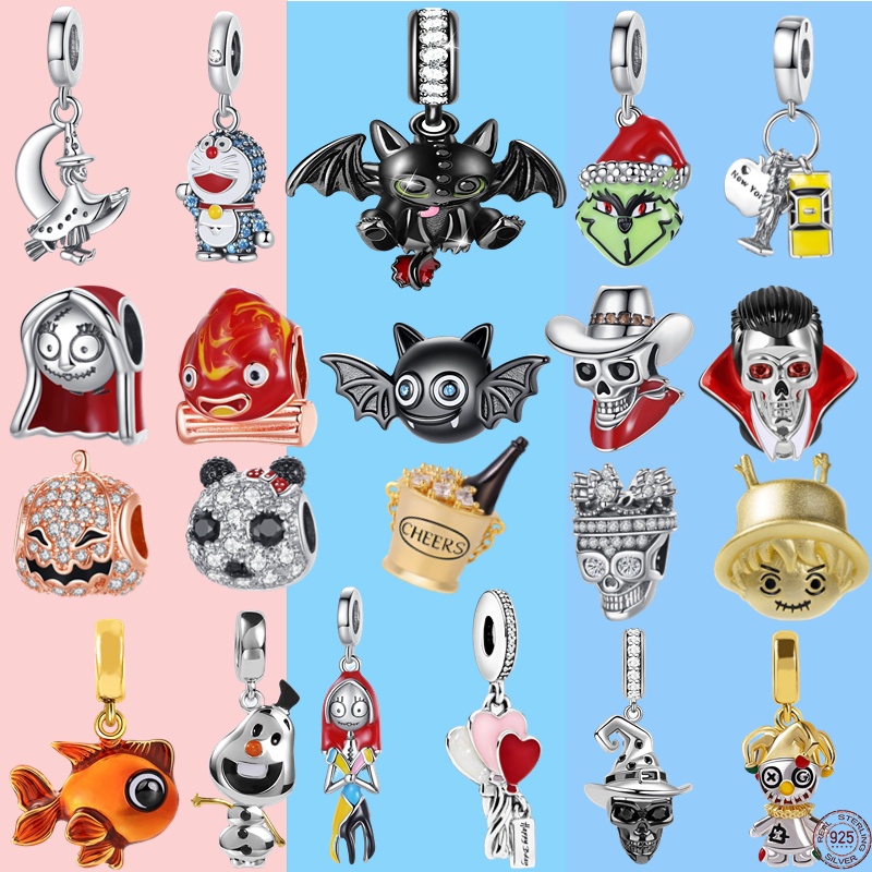 925 Sterling Silver Tinkerbell Cat Bat Series Beaded Suitable For ...