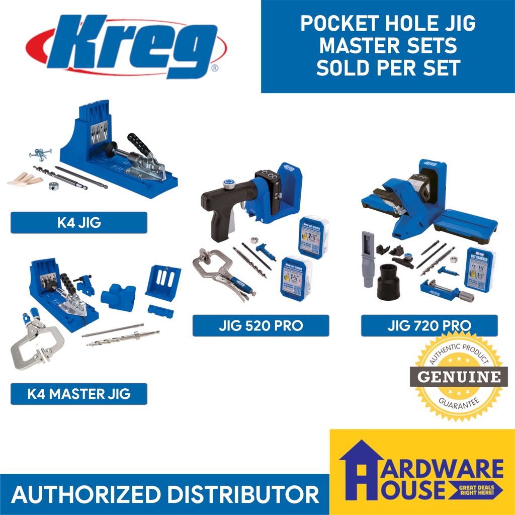ORIGINAL KREG Pocket Hole Jig Master Sets K4 K5 520 720 PRO K4MS K5MS ...