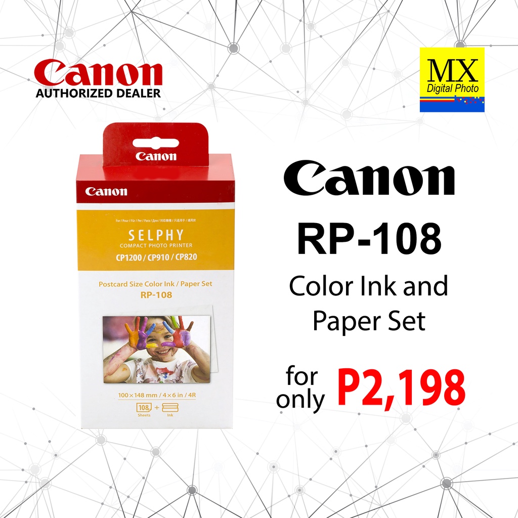 Authentic Canon RP-108 Color Ink and Paper Set - Compatible with ...