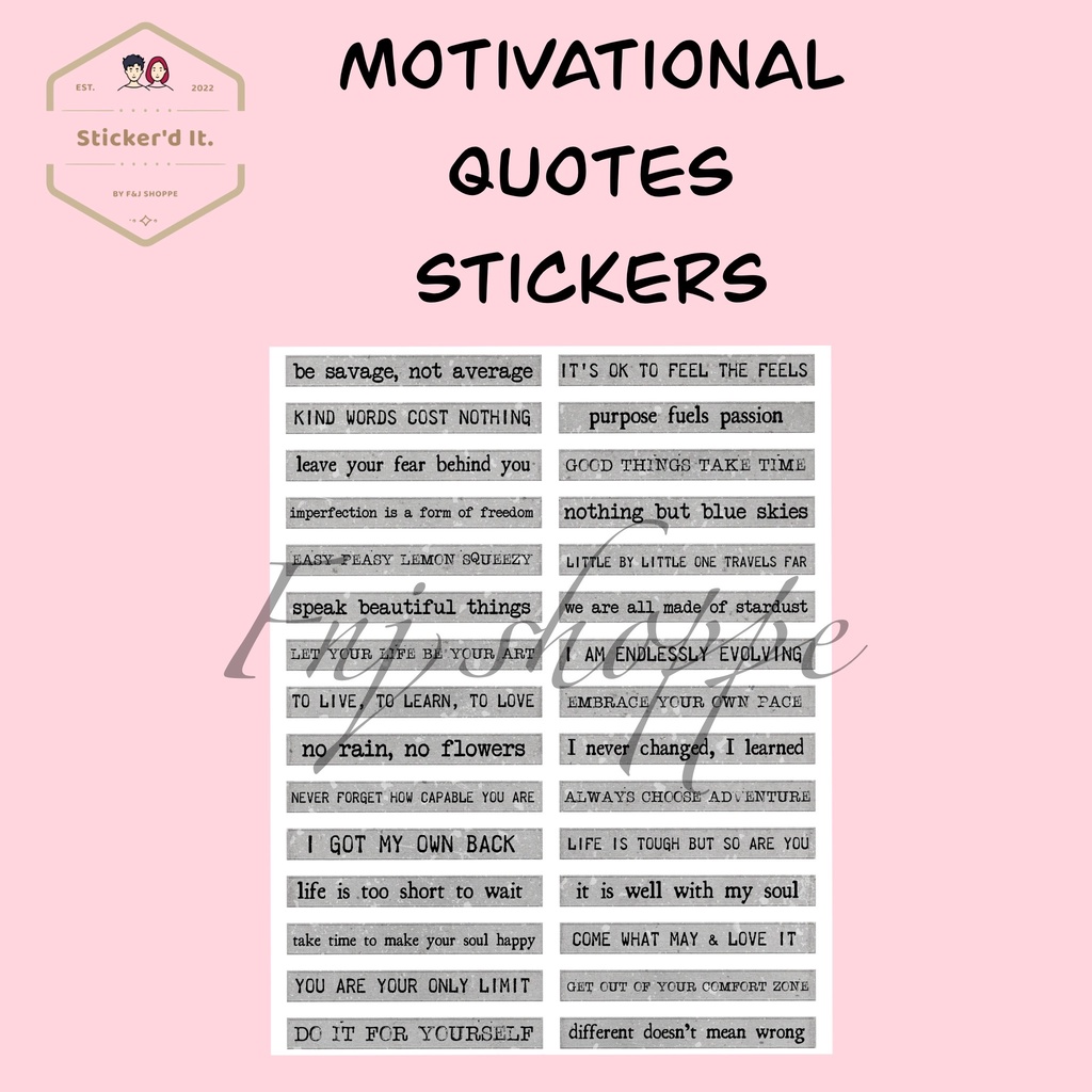Motivational Stickers Set: A Little push to stay motivated | Shopee ...